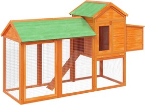 Kurník hnědý 193 x 65 x 117 cm masivní borové dřevo 172232