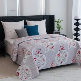 Přehoz na postel CHRISTMAS DECOR, šedý Rozměr: 200 x 220 cm