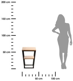 Odkládací stolek EXPAND 57x40 cm černá/hnědá