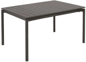 OnaDnes -20% Matně černý kovový zahradní rozkládací stůl Kave Home Zaltana 140/200 x 90 cm