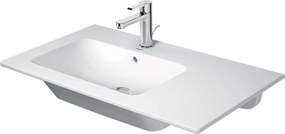 Duravit ME by Starck - Umyvadlo 83x49 cm, s přepadem, otvor pro baterii, odkládací plocha vpravo, DuraShield, matná bílá 234583AC00