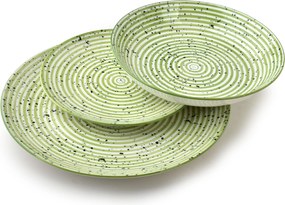 Porcelánová sada 18 ks STRIPES GREEN zelená
