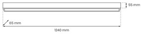 Stropní svítidlo Lungo, 1x černé kovové stínítko, (124 cm)