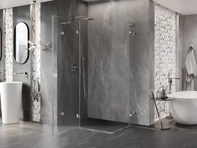 Mexen Lunar, L Duo výklopný sprchový kout 85 x 80 cm, 8mm čiré sklo, chromový profil, 834L-085L-080P-01-00