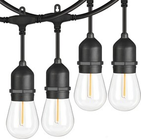 TRENDIE Zahradní světelná girlanda 20 LED teplá bílá E27 20m