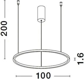Závěsné LED svítidlo NOVA LUCE TARQUIN 59W 3000K 9345610 stmívatelné Triac