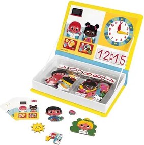 JANOD Magnetická knížka Magnetibook Hodiny / 75 magnetek / od 3 let