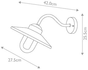Elstead KLAMPENBORG-OXR- Venk. svítidlo KLAMPENBORG 1xE27/60W/230V IP44 červená