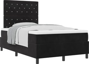 Postel s boxspringem s matrací s čelo Černý 120 x 200 cm samet 3339760