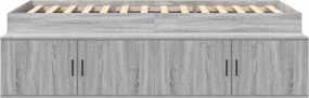 Rám postele se dveřmi Šedá Sonoma 90 x 200 cm Kompozitní dřevo 3335194
