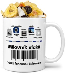 Hrnek Milovník vlaků 100% (Náplň hrníčku: Tropická směs)