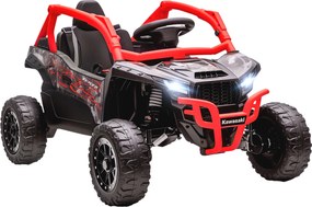 AIYAPLAY Elektrické dětské auto 12V s licencí Kawasaki Teryx KRX 1000 Dálkové ovládání Zadní odpružení červená