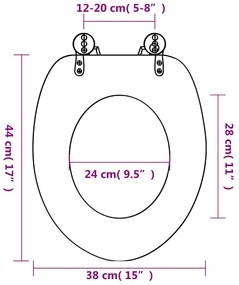 vidaXL WC sedátko s funkcí pomalého sklápění 2 ks MDF motiv hvězdic