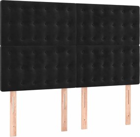 Box spring postel s matrací černá 140 x 190 cm samet 3132917