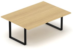 NABYTEK-DESIGNOVY.CZ - DESK18O - Konferenční stůl EPIC (více os.), 180/240cm, ocelová podnož O, (deska v celku), dub/černá