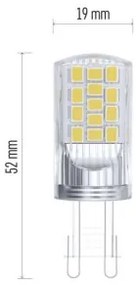 Emos lighting LED žárovka Classic JC / G9 / 4 W (40 W) / 470 lm / neutrální bílá 1525736408