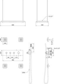Mexen Soler, sprchová souprava pod omítku, chromová, 7601-04-00