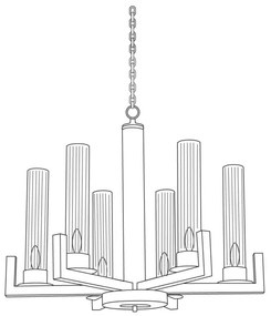 Kolarz 6009.80660 - Lustr na řetězu RAGGIO 6xE14/25W/230V matný chrom