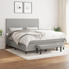 Box spring postel s matrací světle šedá 160 x 200 cm textil 3136445