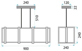 Závěsné svítidlo BLACK WOOD