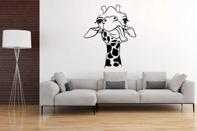 Lepy.cz Samolepka na zeď Žirafa s jazykem Velikost (šířka x výška): 40x49cm, Barevná varianta: Tmavě modrá