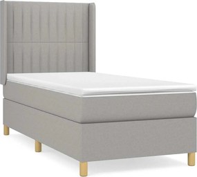 Box spring postel s matrací světle šedá 80 x 200 cm textil 3132105