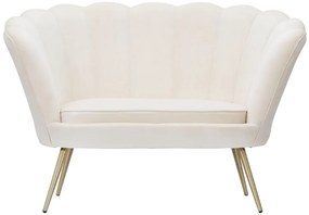 Designová pohovka Nahimana 130 cm bílá / zlatá