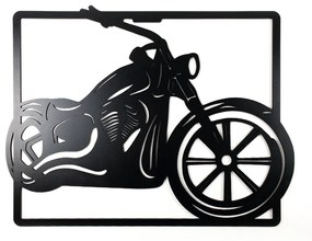 Živá Zeď Dřevěná nástěnná dekorace Černá motorka