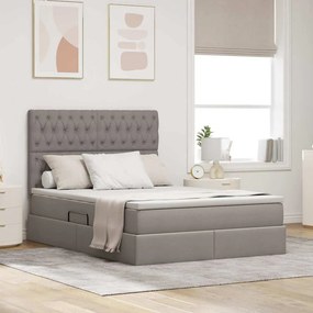 Postel s úložným prostorem a matrací Taupe 140 x 200 cm textil 3371850