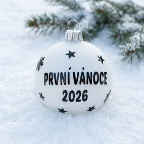 Vánoční baňka První Vánoce 2026 - bílá