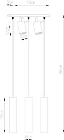 Černé kovové závěsné svítidlo Etna – Sollux