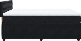 Box spring postel s matrací černá 160x200 cm samet 3290096