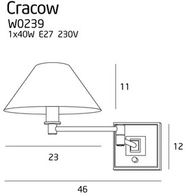 Svítidlo k posteli MAXlight CRACOW W0239