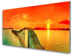 akrylový obraz Most Moře Architektura 140x70 cm