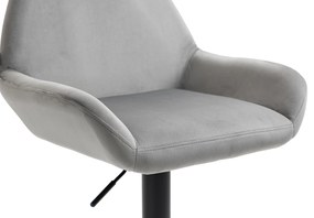 Barová židle Romsey - samet - černý rám | šedá