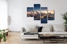 Vícedílný obraz Panorama Města New York Při Východu Slunce Nedostatek Nedostatek Přírodní plátno 240x150