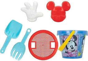 DISNEY Mickey Mouse Sada na písek / Kbelík, sítko, lopatka, hrábě, 2x