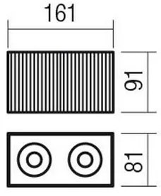 Redo 01-3411 - Bodové svítidlo DELPHI 2xGU10/7W/230V 16,1x8,1 cm zlatá