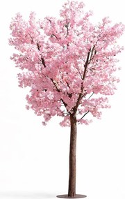 3D umělý strom Sakura 300 × 200 cm, růžová dekorace, IP44 venkovní, kov a plast