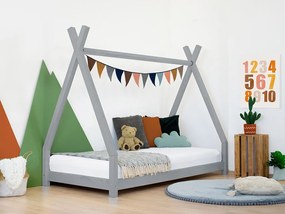 Benlemi Dětská domečková postel NAKANA Barva: Tmavě šedá, Rozměr: 120 x 200 cm