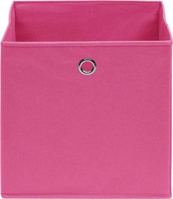 Úložné boxy 10 ks růžové 32 x 32 x 32 cm textil 288347