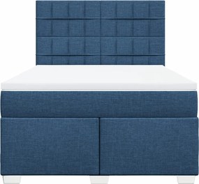 Box spring postel s matrací modrá 140x190 cm textil 3290489