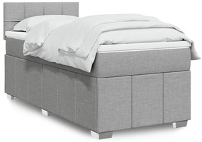 Box spring postel s matrací světle šedá 90x200 cm textil 3286951