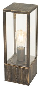 Vintage stojací venkovní lampa starožitná zlatá 40 cm IP44 - Charlois