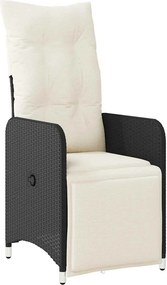 7dílný zahradní bistro set s poduškami černý polyratan 3277131