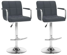 Barové stoličky 2 ks šedé umělá kůže - Default Title