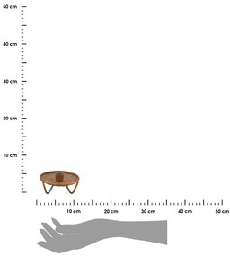 Kovový svícen Foster, 12x6 cm, měděná