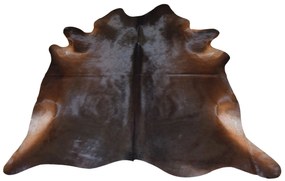 Tmavě hnědý koberec z hovězí kůže Cowhide brown - 200*0,5*240cm/3-4m²