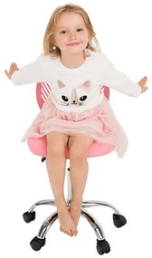 Dětská židle PIXIE - kov, polyester, růžová / chrom