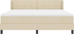 Postel s boxspringem s čelo Krémová 200 x 180 cm textil 3341123